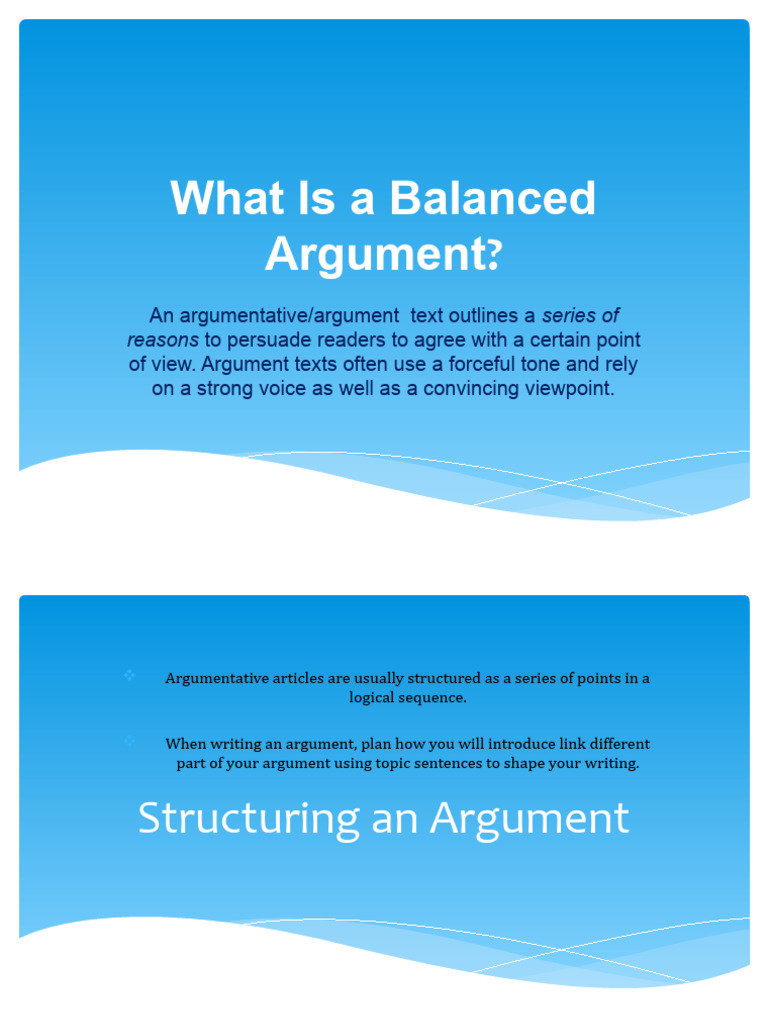 What Is A Balanced Argument | PDF