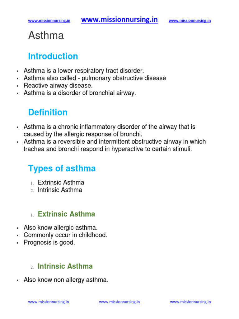 Asthma Notes | PDF