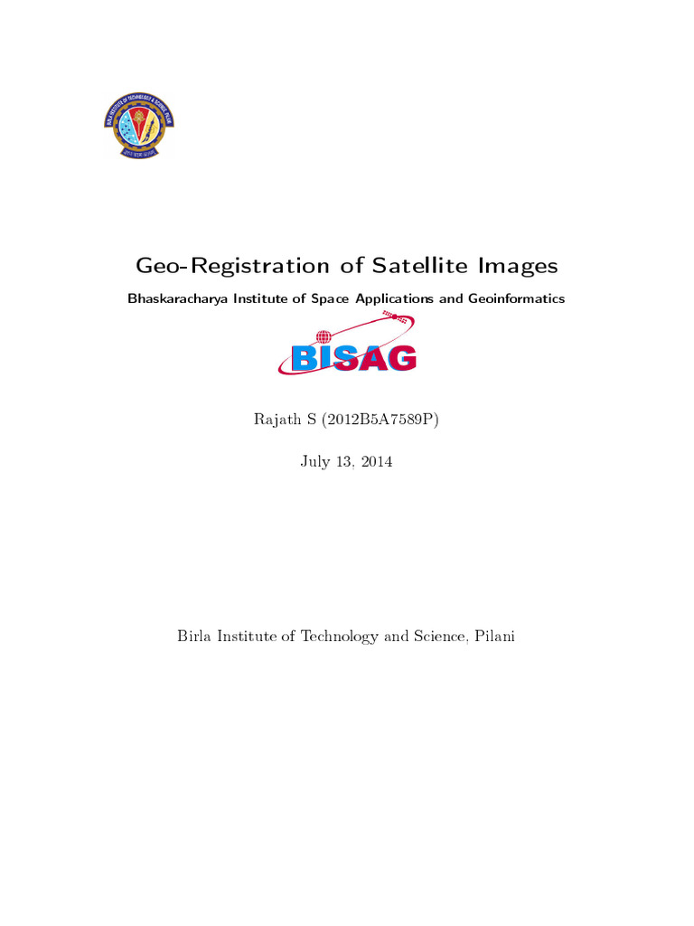Geo-Registration of Satellite Images | PDF | Geographic Information ...