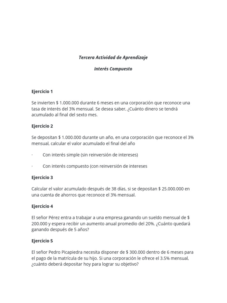 Actividad de Aprendizaje No 3 | PDF