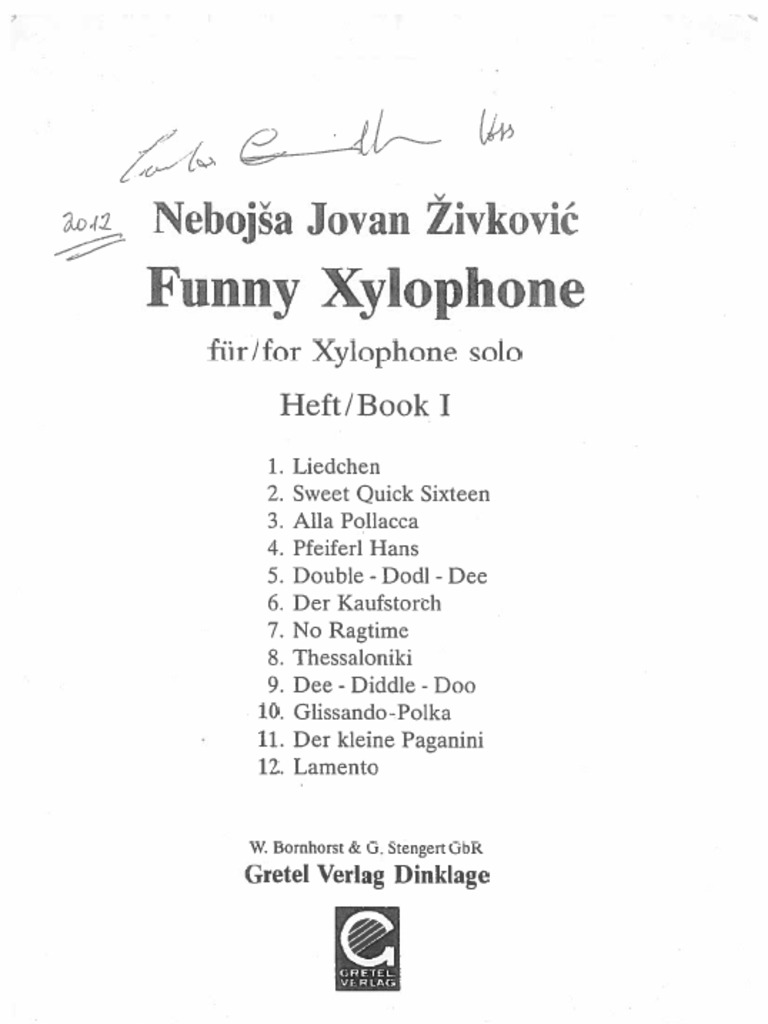 Zivkovic, N. J. - Funny Xylophone (Book 1) | PDF