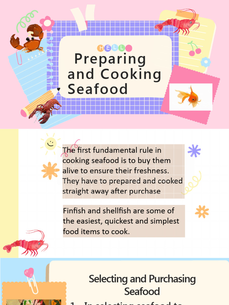 Lesson 5 Preparing and Cooking Seafood | PDF