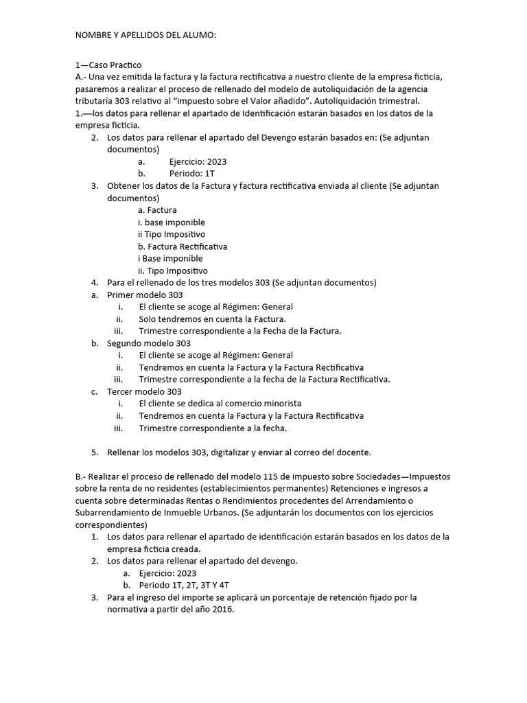 Rellenado de Modelos Tributarios | PDF | Factura | Impuestos