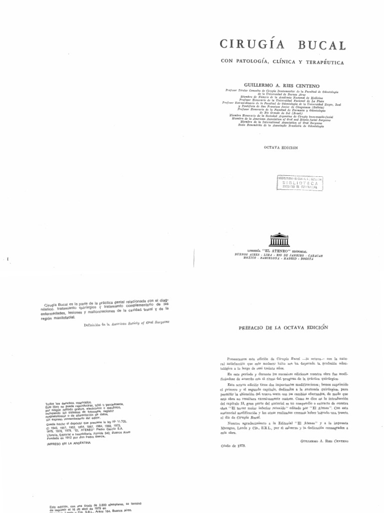 Cirugia Bucal. Ries Centeno | PDF | Cirugía Oral y Maxilofacial | Odontología