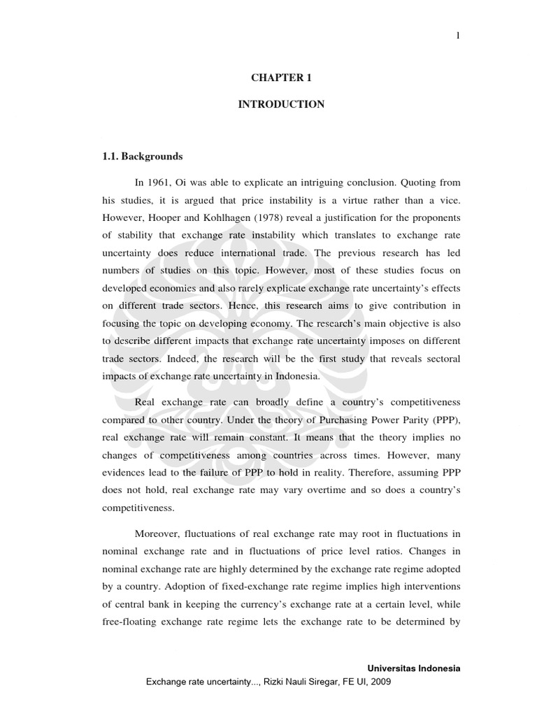Exchange Rate Uncertainty..., Rizki Nauli Siregar, FE UI, 2009 | PDF | Exchange Rate ...