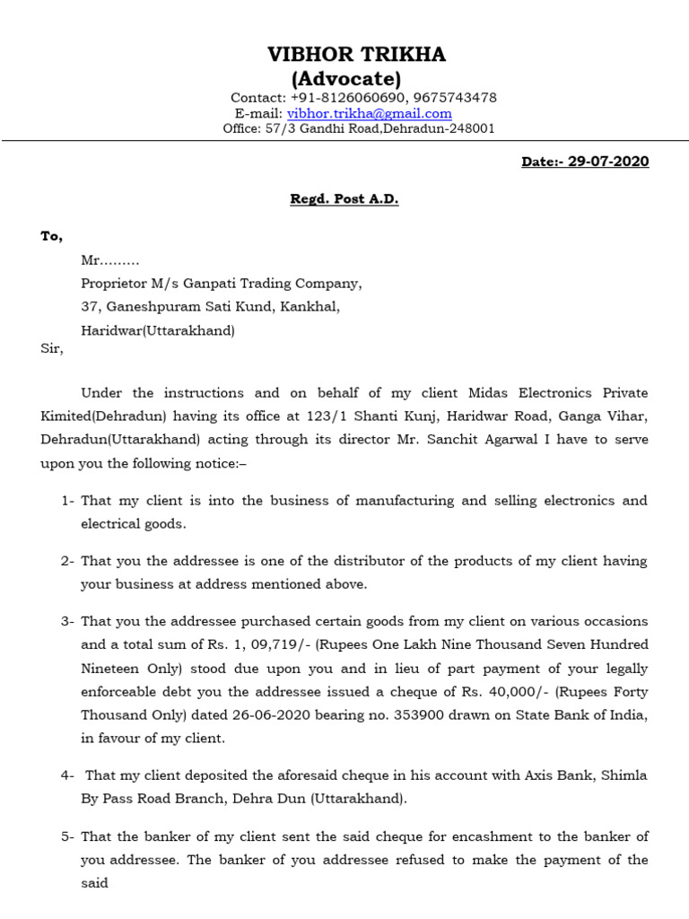 Notice 138 | PDF