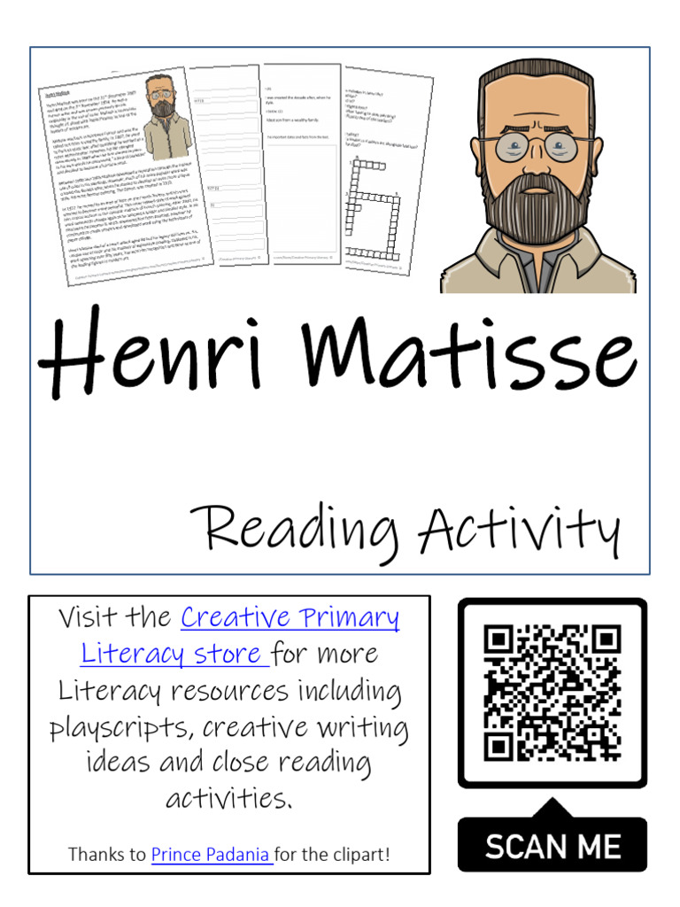 Matisse Close Reading Activity for Grades 5-6 | PDF