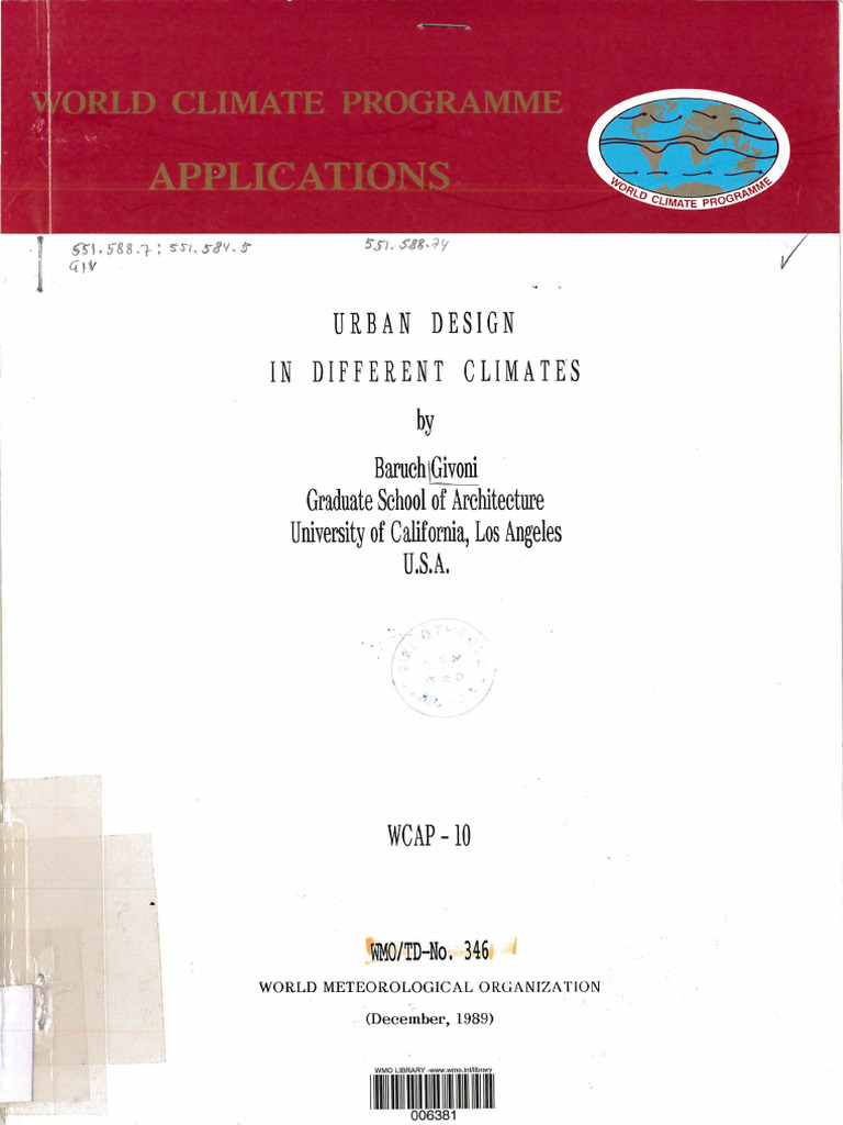 1989 - GIVONI - Urban Design in Different Climates | Download Free PDF ...