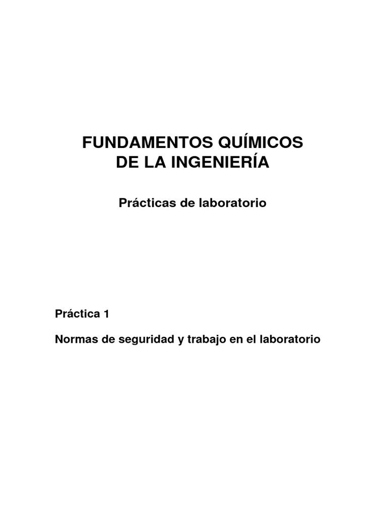 Práctica 1. SEGURIDAD | PDF | Laboratorios | Agua