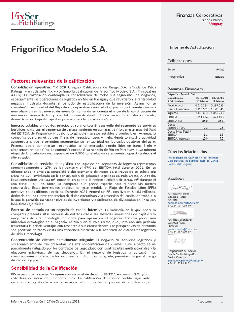 Frigorífico Modelo S.A. | PDF