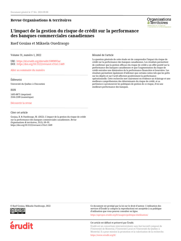 Risque Et Performance | PDF