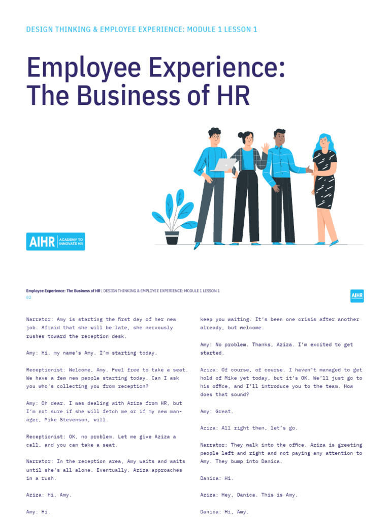 M1L1 DESIGN THINKING EMPLOYEE EXPERIENCE - Handout | PDF M1L1 DESIGN THINKING EMPLOYEE EXPERIENCE - Handout | PDF