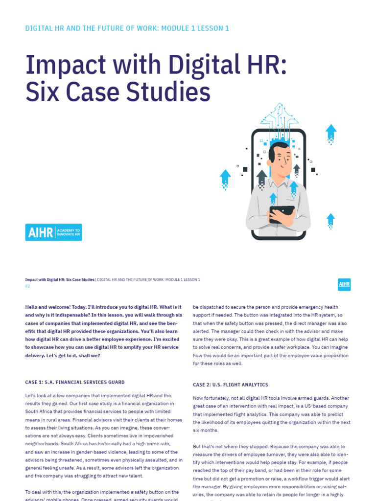 m1l1 Digital HR and The Future of Work - Handout | PDF | Employment ...