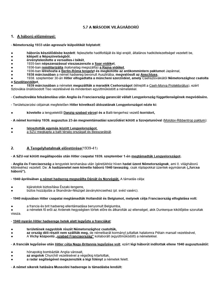 A II. Világháború | PDF