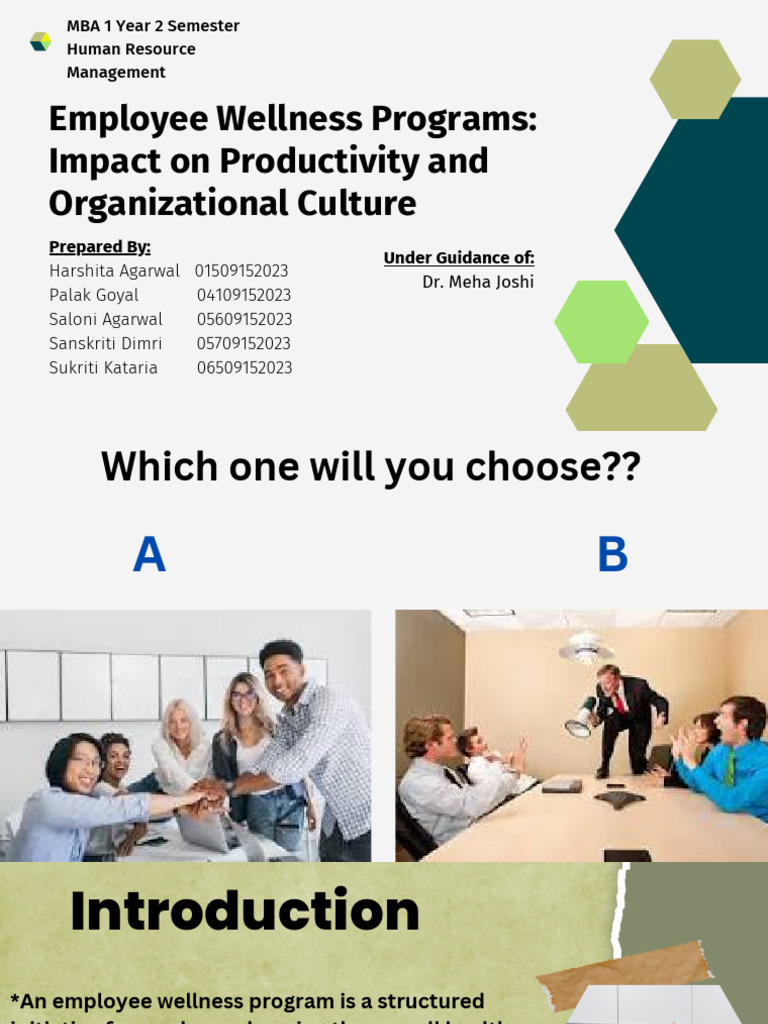 Employee Wellness Program | PDF | Organizational Culture | Employment