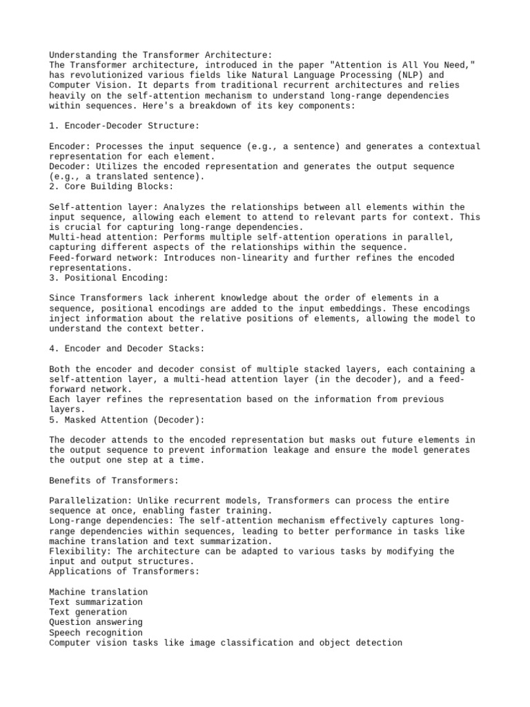 Understanding The Transformer Archi | PDF