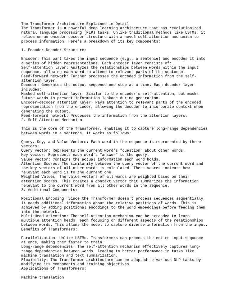 The Transformer Architecture Explai | PDF | Artificial Intelligence ...