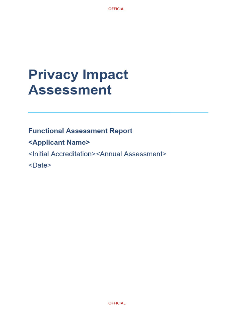 Tdif Privacy Impact Assessment Report - Template Release 4.6 - Finance ...