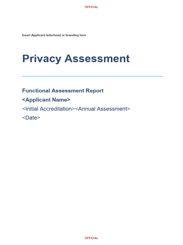 Tdif Privacy Assessment Report - Template Release 4.6 - Finance 1 | PDF ...