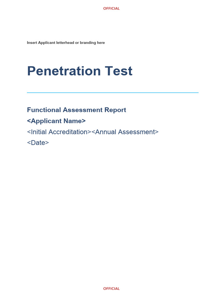 Tdif Penetration Test Report - Template Release 4.6 - Finance 1 | PDF ...