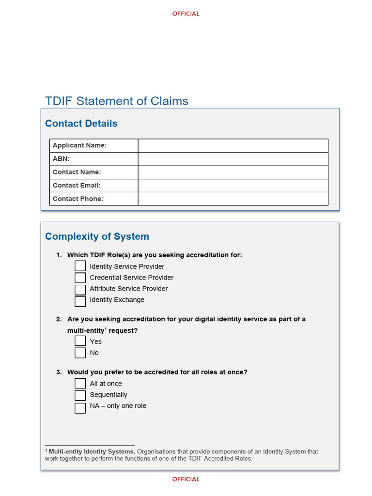 Tdif Statement of Claims - Form - Finance | PDF