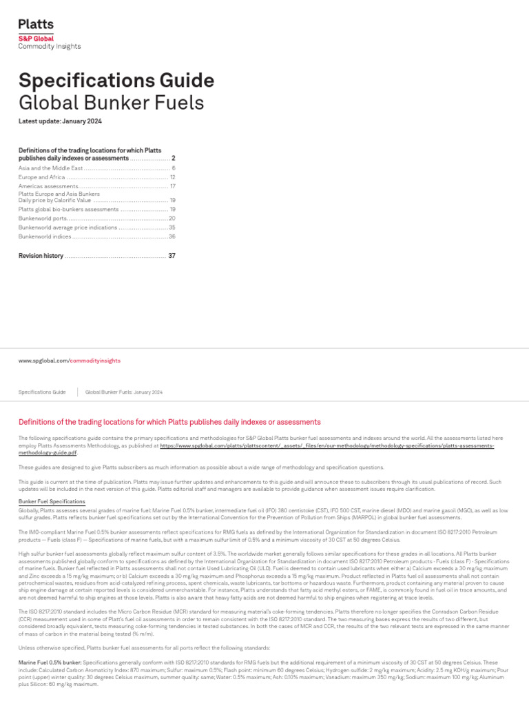 Global Bunker Fuel Specifications Guide | PDF | Fuel Oil | Payments