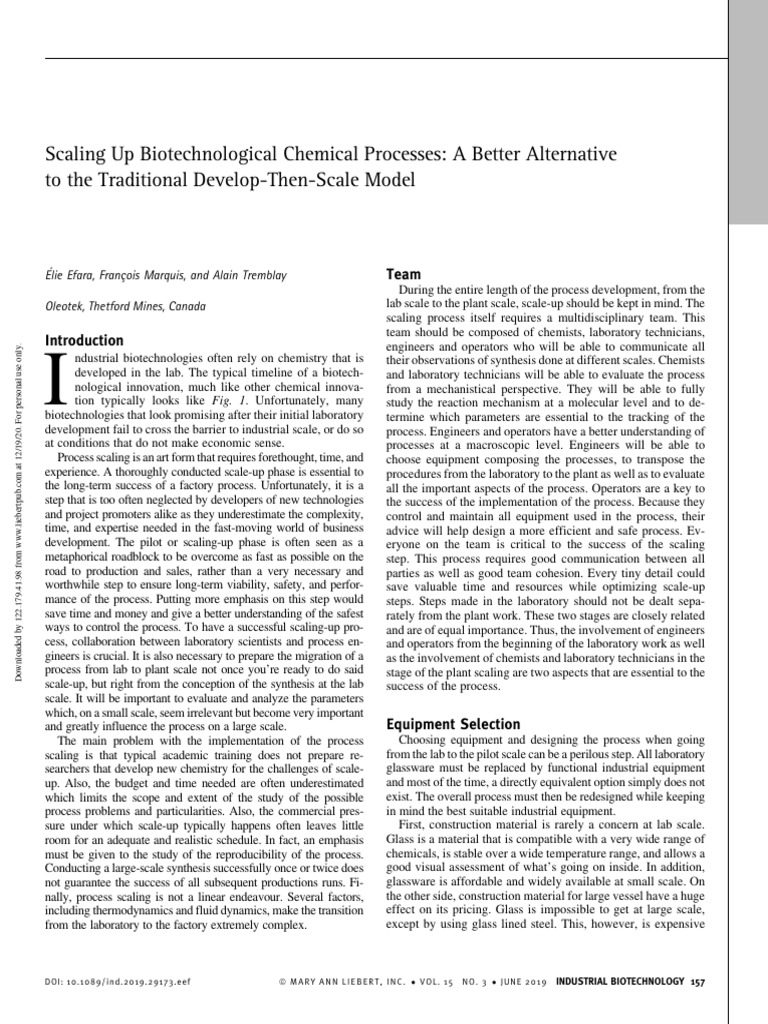 Optimizing Biotech Process Scaling | PDF | Filtration | Laboratories