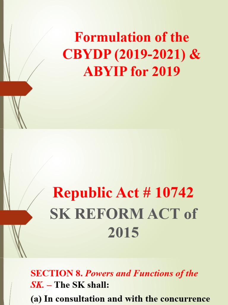 SK CBYDP & ABYIP Formulation | PDF | Disaster Risk Reduction | Regulatory Compliance