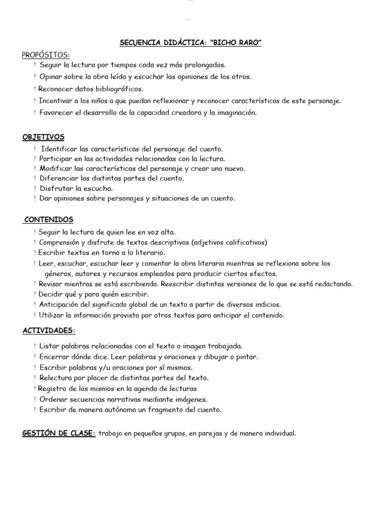 Bicho Raro 3º | PDF | Cuentos