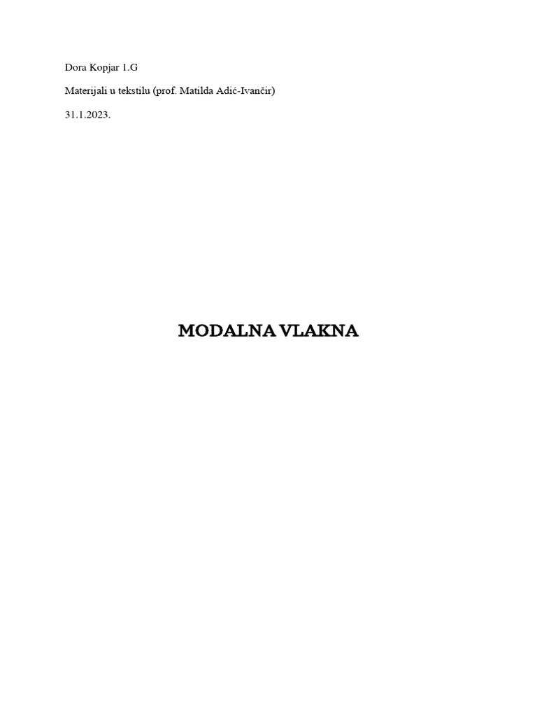 Modalna Vlakna | PDF