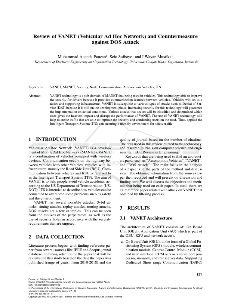 Vehicular Adhoc Network Reviews Pdf Wireless Ad Hoc Network