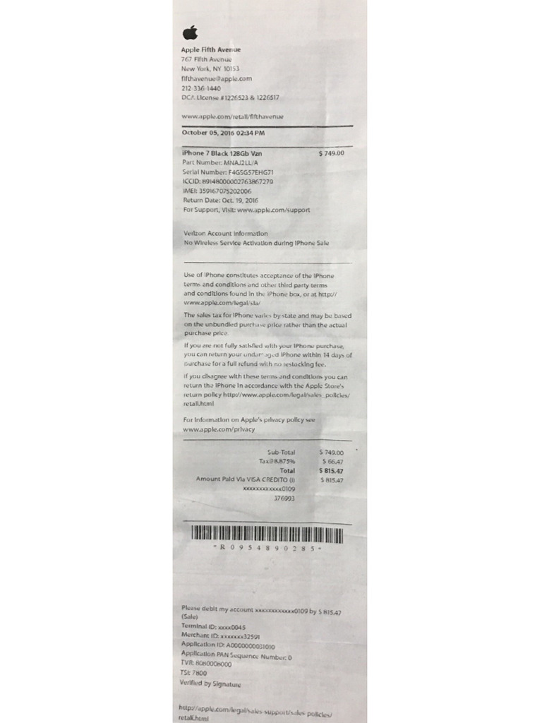 Factura Compra Iphone 7 | PDF