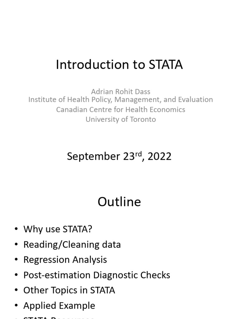 Introduction To STATA | PDF