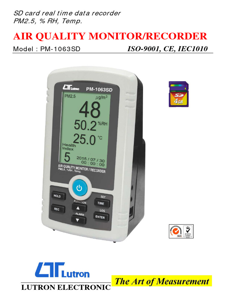 Lutron PM-1063SD IAQ Meter Data Sheet | PDF