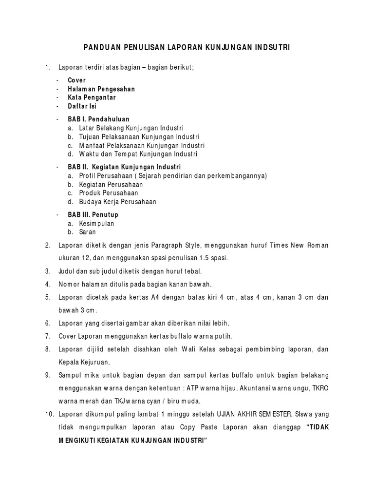 Panduan Penulisan Laporan | PDF