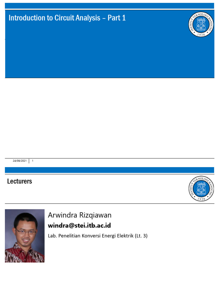 Introduction To Circuit Analysis Part 1 | PDF | Electric Current ...