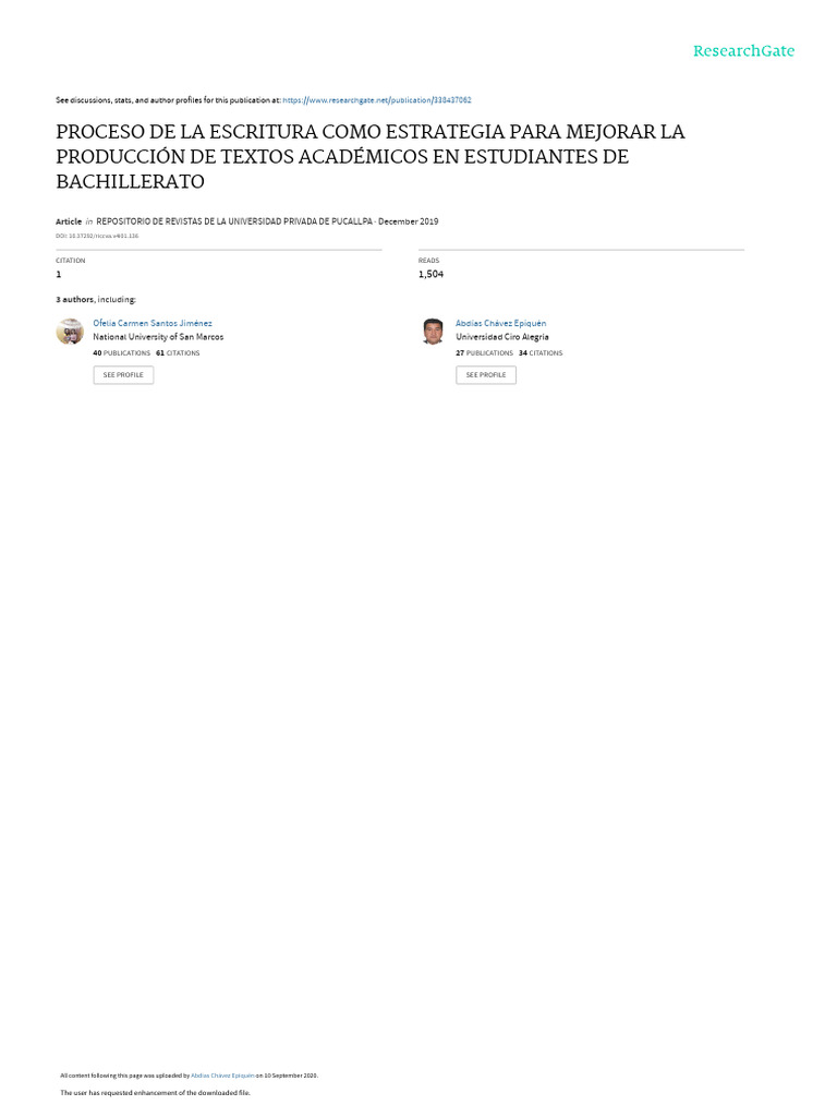 Estrategia de Escritura en Bachillerato | PDF | Pensamiento | Escritura