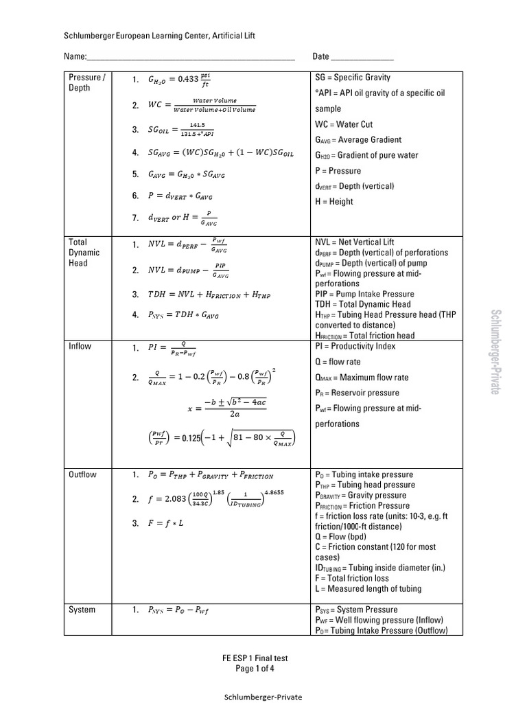 Formulas FS-ESP1 | PDF