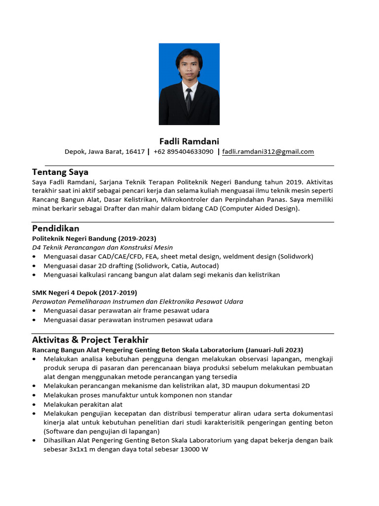 Fadli Ramdani CV | PDF