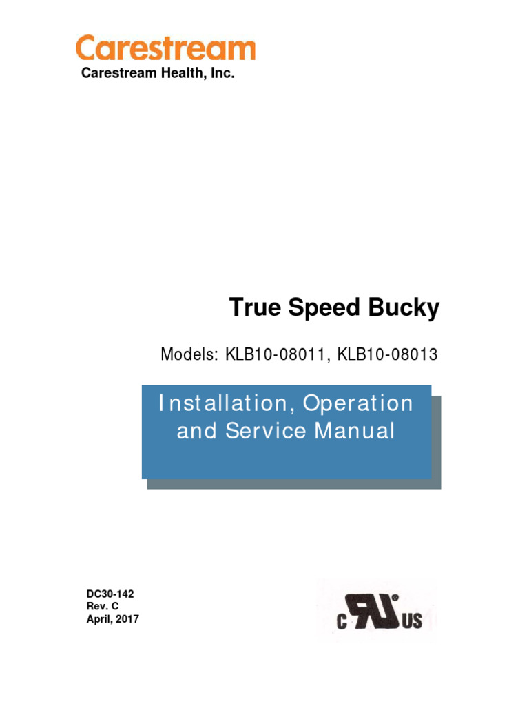 DC30-142 True Speed Bucky I&O Manual - C | PDF | Hertz | Power Supply