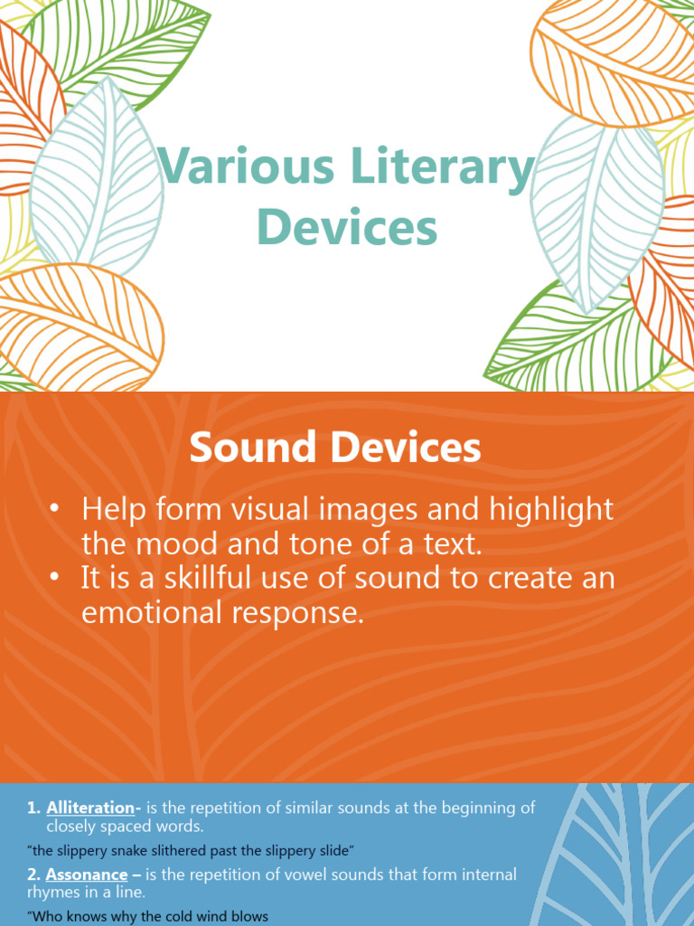 Various Literary Devices | PDF | Narration | Poetic Devices