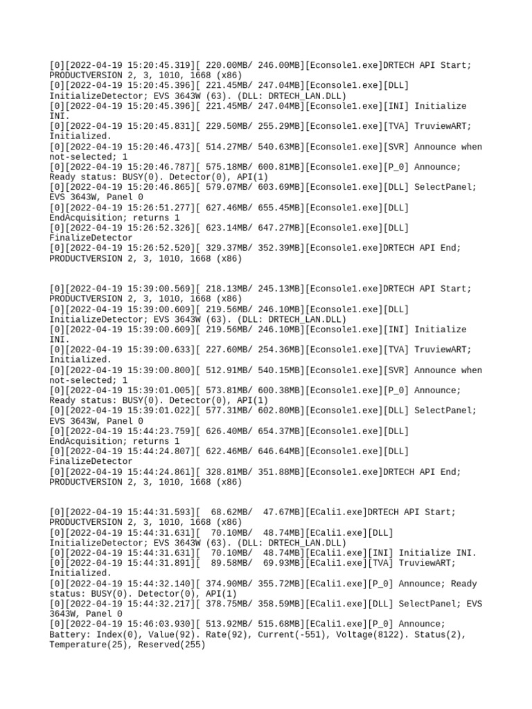 DRTECH API Log for EVS 3643W | PDF | Network Socket | Computer Engineering