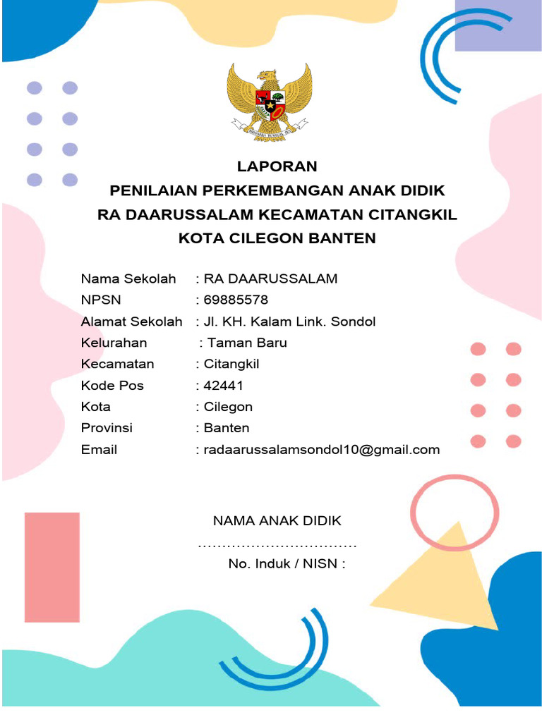 Rapot Kurikulum Merdeka Paud | PDF