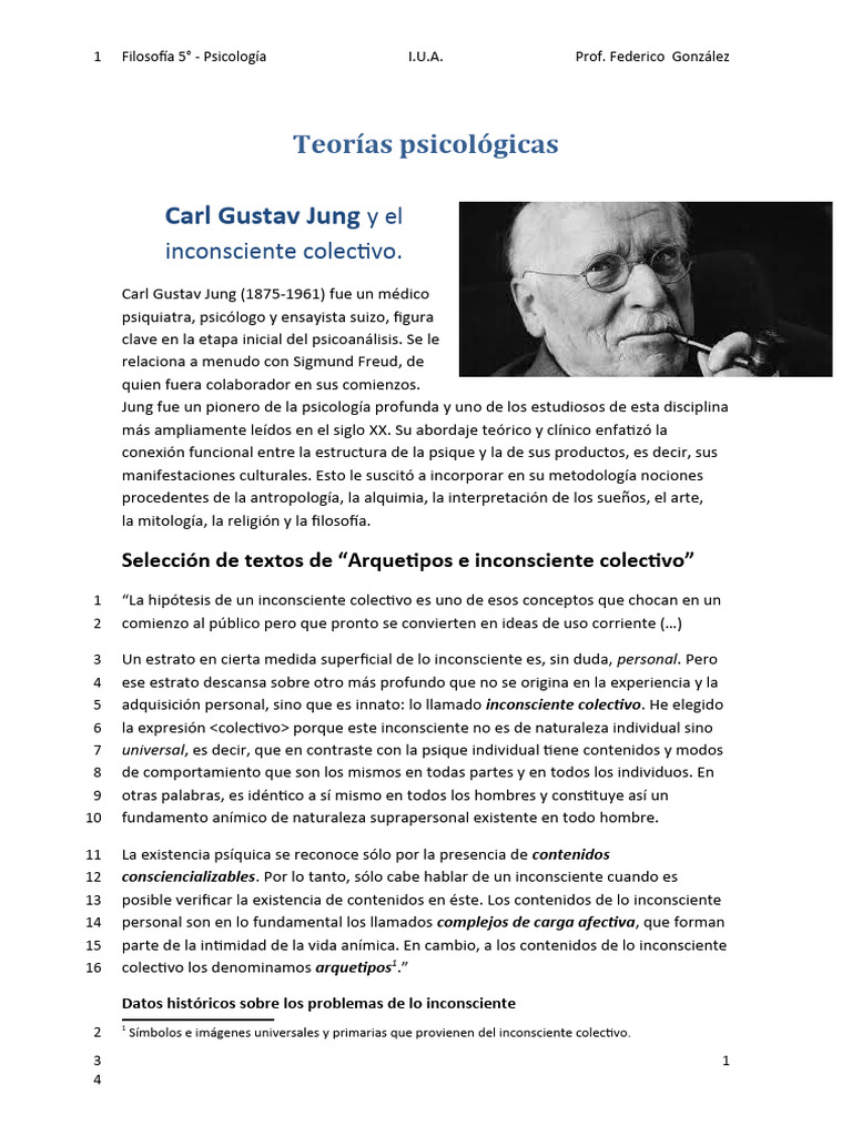 Jung - Inconsciente Colectivo | PDF | Carl Jung | Mente inconsciente