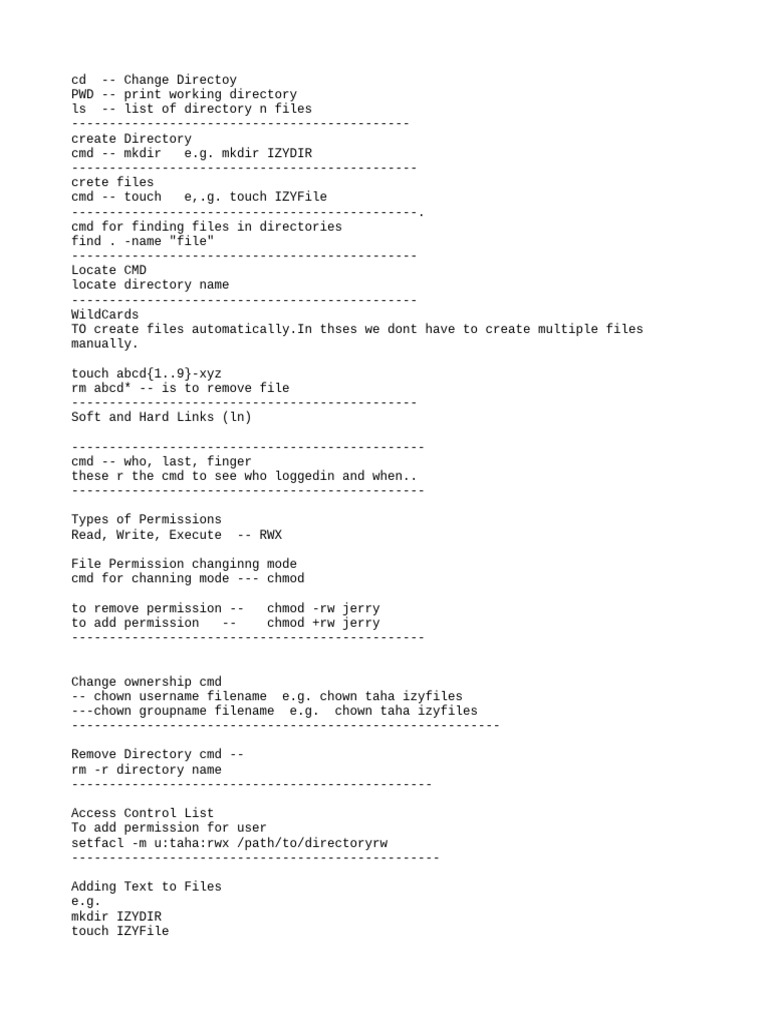 Essential Linux Commands Guide | PDF | Computer File | Filename
