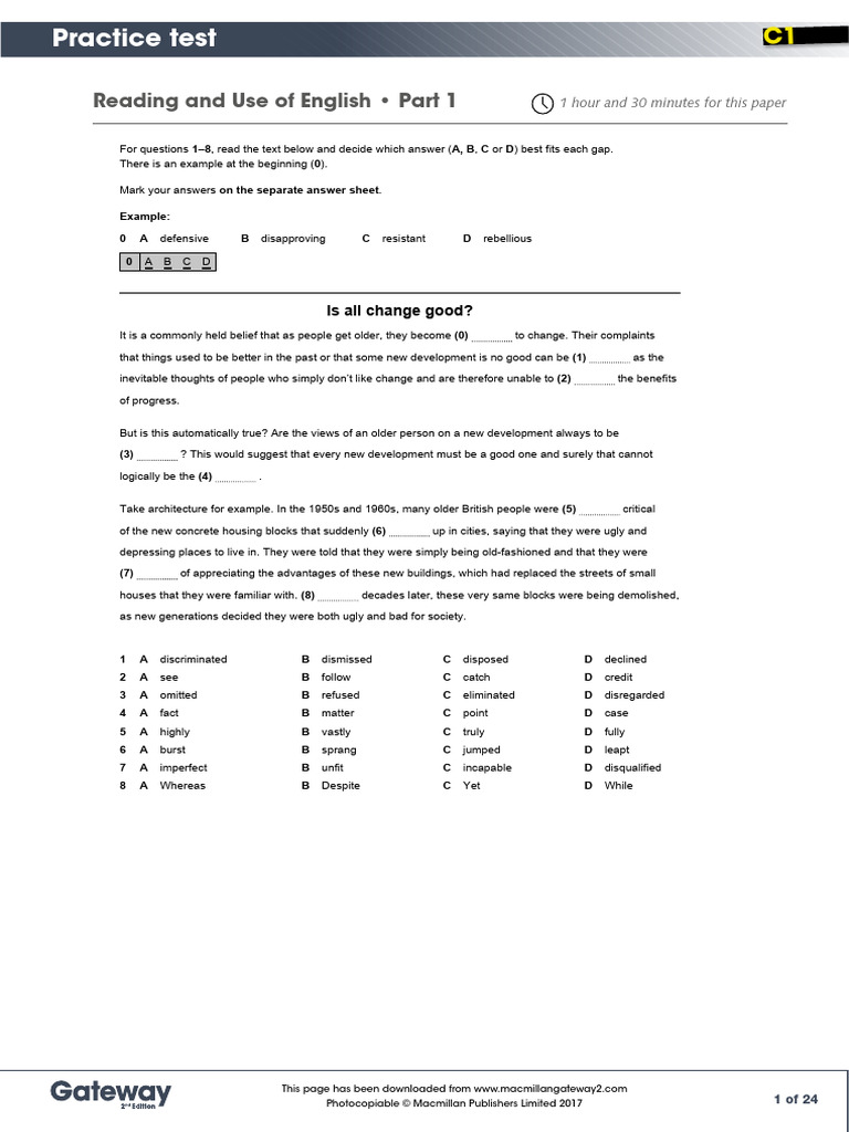 C1 Practice Test | PDF | Mathematics | Choir