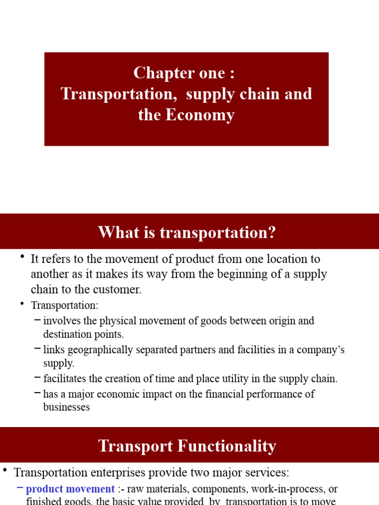 Cha 1 Transportation1 | PDF | Transport | Cargo