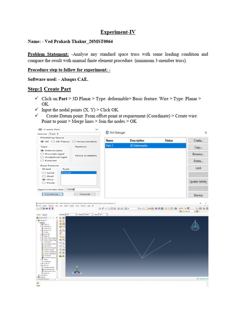 Space Truss Analysis with Abaqus | PDF | Elasticity (Physics) | Truss