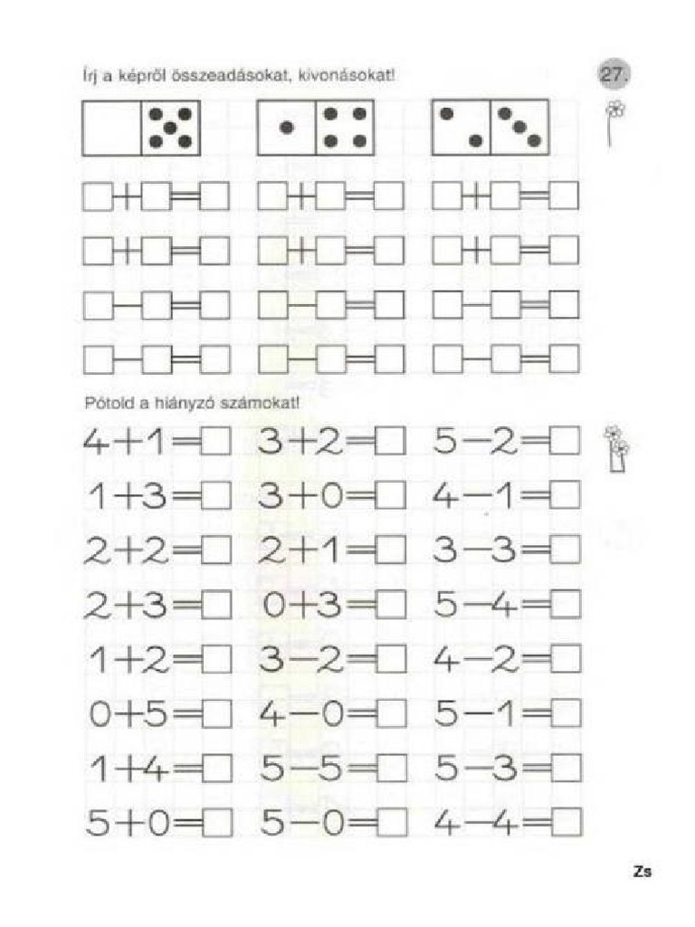 Matek 1 Osztály Gyakorlás, Összeadás És Kivonás | PDF