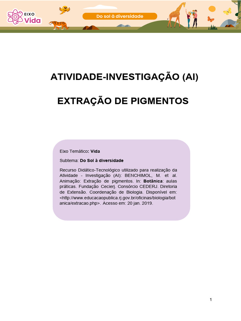 3 VIDA Do Sol A Diversidade ESCOLHA 4 | PDF | Fotossíntese | Plantas